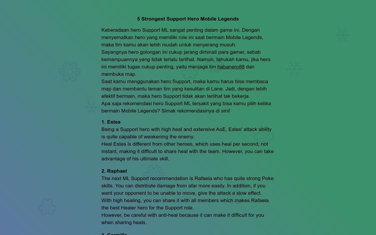 Support Mobile Legends